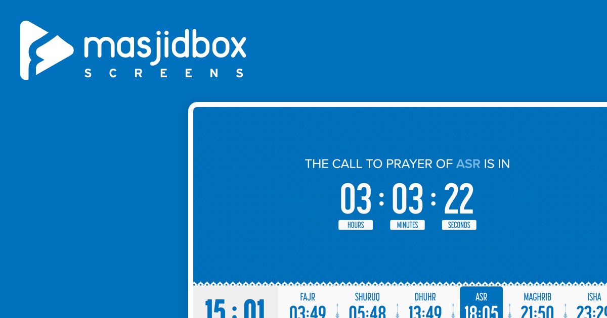Tailor-made digital signage solution for mosques - Masjidbox