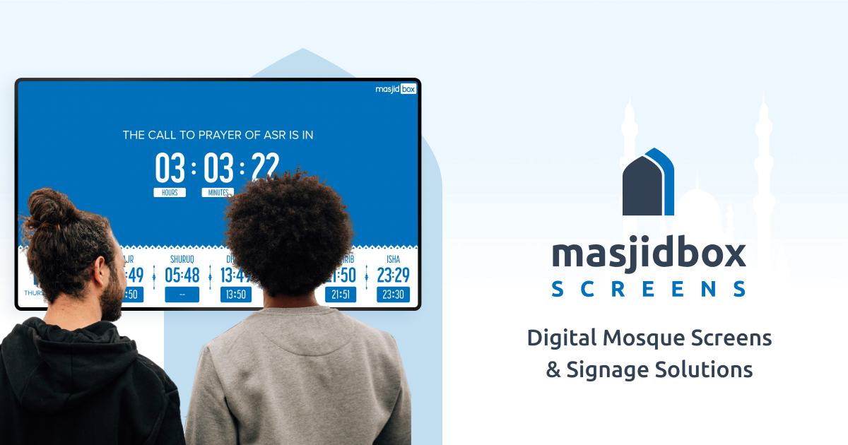 Digital mosque screens & signage solutions - Masjidbox Screens