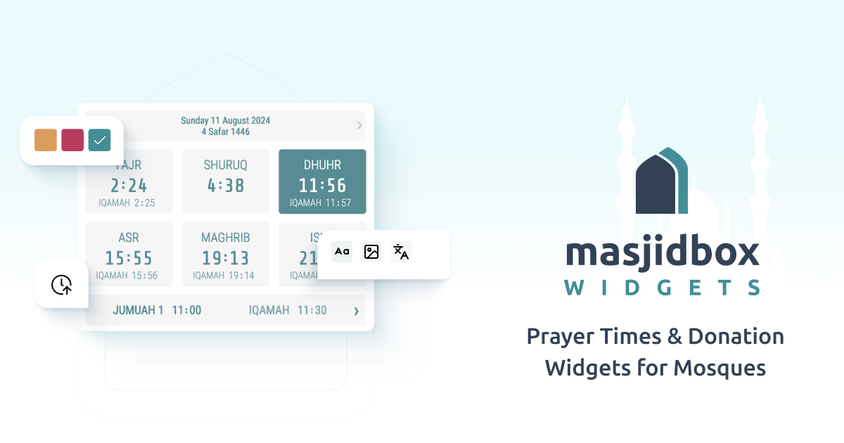 Prayer times & donation widgets for mosques - Masjidbox Widgets